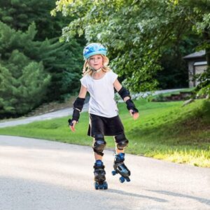 Kids Roller Skates for Boys - Blue for Teenagers Youth Age 10 11 12 - Adjustable All Light up Wheels Indoor Outdoor Sports Birthday Gift for Son and Grandson