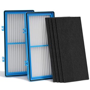 aer1 filter replacement for holmes air purifiers, 2 true hepa filters + 4 carbon booster filters, hapf30at