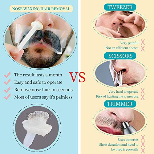 Nose Wax Hair Remover Oakeer Nose Wax Kit with 30 Pcs Nose Wax Sticks for Men and Women at Home Nose Hair Removal 100g Wax (Nose Wax Kit)