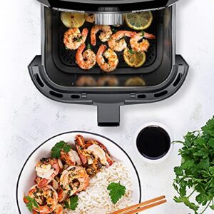 CHEFMAN Air Fryer Healthy Cooking, 4.5 Qt,User Friendly and Dual Control Temperature, Nonstick Stainless Steel, Dishwasher Safe Basket, w/ 60 Minute Timer & Auto Shutoff