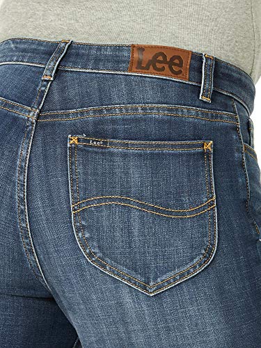 Lee Women's Slim Fit Skinny Leg Midrise Jean, Lagoon Blue, 12 Short