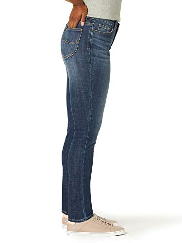 Lee Women's Slim Fit Skinny Leg Midrise Jean, Lagoon Blue, 12 Short