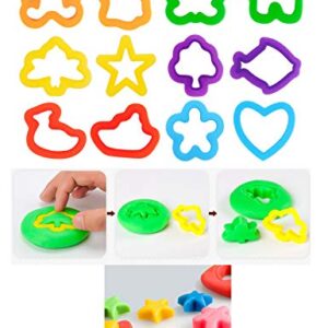 Play Dough Tools Set for Kids Letter Molds，Numeral Molds Various Plastic Animal Molds for Creative Dough Cutting (63 Pieces)