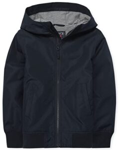 the children's place boys windbreaker jacket, new navy, large us