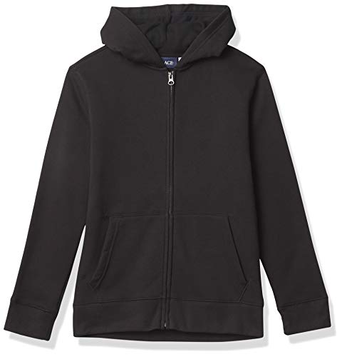 The Children's Place Boys' Uniform Zip Up Hoodie, Black, M (7/8)