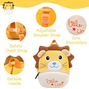 Toddler Backpack for Boys, ChaseChic Cute Cartoon Mini Plush Lightweight Soft Baby Backpack, Daycare backpack, Lion