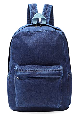 YunZh Denim Backpack Casual Style Lightweight Jeans Backpacks Classic Retro Travel Daypack