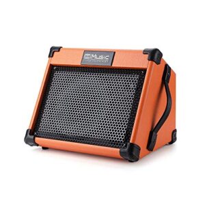 Acoustic Guitar Amplifier, 20 Watt Bluetooth Amp for Guitar Acoustic with Reverb Chorus Effect, 3 Band EQ（Including Microphone and Audio Cable）