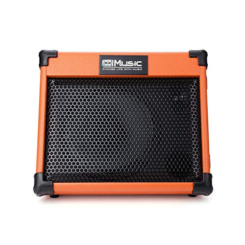 Acoustic Guitar Amplifier, 20 Watt Bluetooth Amp for Guitar Acoustic with Reverb Chorus Effect, 3 Band EQ（Including Microphone and Audio Cable）