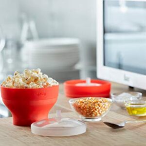 Lékué Mini Microwave Popcorn Maker, Set of 2, Red