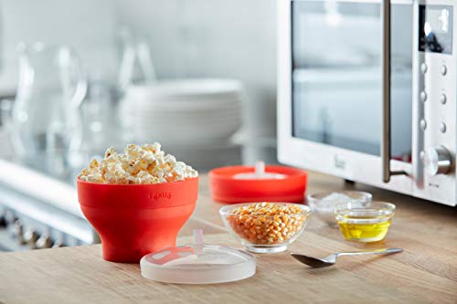 Lékué Mini Microwave Popcorn Maker, Set of 2, Red