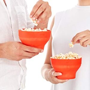 Lékué Mini Microwave Popcorn Maker, Set of 2, Red