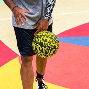 AND1 Fantom Rubber Basketball & Pump (Graffiti Series)- Official Size 7 (29.5”) Streetball, Made for Indoor and Outdoor Basketball Games (Mint)