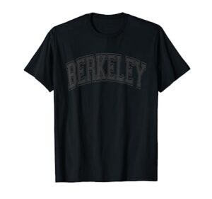 berkeley california ca varsity style black with black text t-shirt