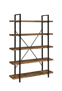 coaster furniture bookcase antique nutmeg and black 805807