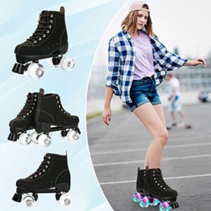 jessie High-Top Roller Skates for Men Women Outdoor and Indoor Roller Skates for Beginner Classic Four-Wheel Roller Skate with Shoes Bag