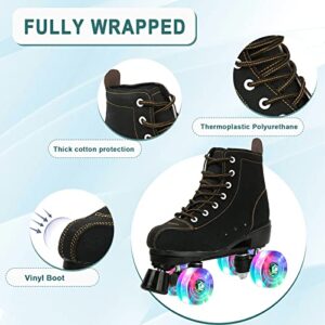 jessie High-Top Roller Skates for Men Women Outdoor and Indoor Roller Skates for Beginner Classic Four-Wheel Roller Skate with Shoes Bag