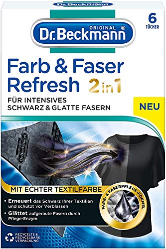 3 pack x Dr. Beckmann Colour & Fibre Refresh Cloths 2-in-1 Black for Laundry Each 6 Pieces