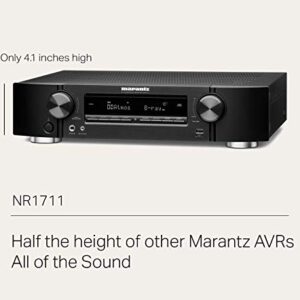 Marantz NR1711 Slim 7.2Ch 8K Ultra HD AV Receiver with HEOS Built-in (Renewed)