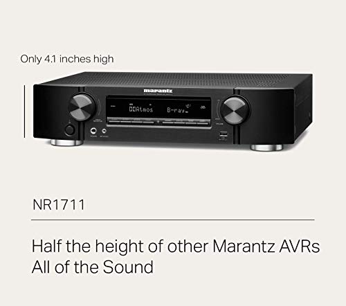 Marantz NR1711 Slim 7.2Ch 8K Ultra HD AV Receiver with HEOS Built-in (Renewed)