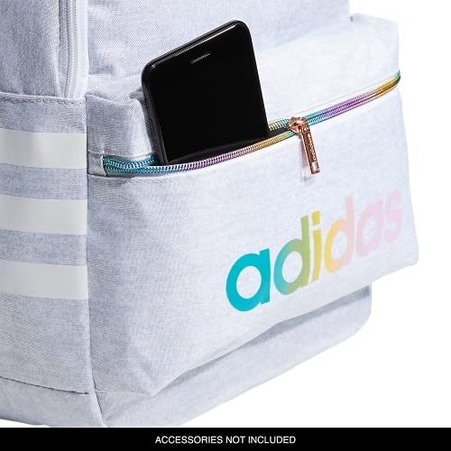 adidas Classic 3S Backpack, Jersey White/Rose Gold Rainbow, One Size