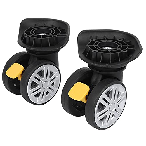 RiToEasysports 1 Pair Universal Mute Luggage Suitcase Wheels Replacement with Brake for Suitcase Parts