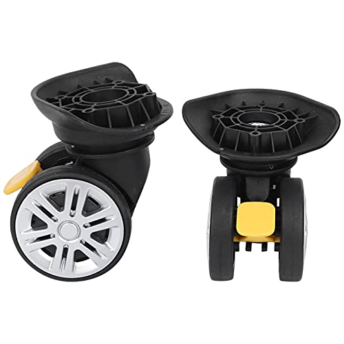 RiToEasysports 1 Pair Universal Mute Luggage Suitcase Wheels Replacement with Brake for Suitcase Parts