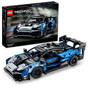 lego technic mclaren senna gtr 42123 racing sports collectable model car building kit, car construction toy, gift idea for kids, boys and girls