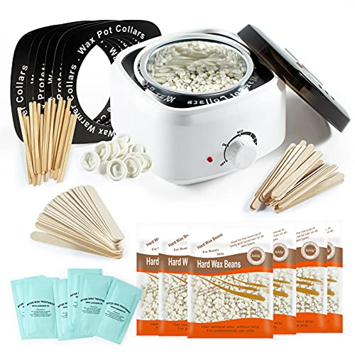 Waxing Kit Wax Warmer for Hair Removal at Home Waxing Kit for Women Include Milk Wax Beans & Waxing Sticks & Wax Warmer Collars