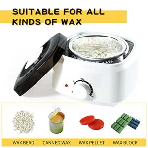 Waxing Kit Wax Warmer for Hair Removal at Home Waxing Kit for Women Include Milk Wax Beans & Waxing Sticks & Wax Warmer Collars