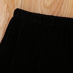 Toddler Bell Bottoms Baby Girls Ruffle Leggings Bell-Bottomed Flare Pants Trousers (E-Black, 3-4T)