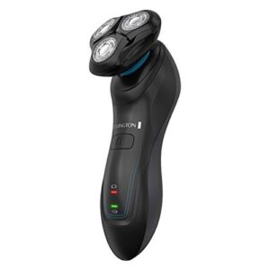 remington hyperflex advanced rotary shaver, electric razor, wetech 100% waterproof design, black