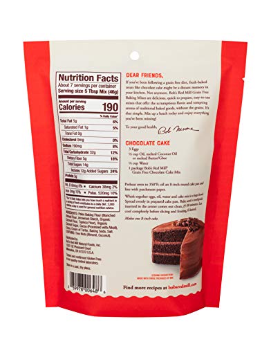 Bob's Red Mill Grain Free Chocolate Cake Mix, 10.5-ounce (Pack of 5)