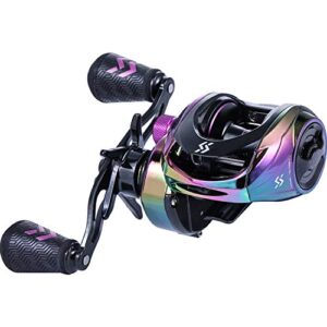 sougayilang baitcasting reels - colorful fishing reel, 8.0：1 gear ratios, 9+1 bb, magnetic braking system - right