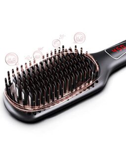 megawise pro ceramic ionic hair straightener brush for home salon | mch fast 20s heating tech with auto-off safety | anti-scald with universal dual voltage | rotatable power cord