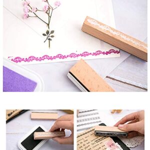 ALIMITOPIA Diary Stamp Set,Wooden Rubber Flower Signet Stamps for Children DIY Scrapbooking Planner Card Making(10pcs,Lace B)