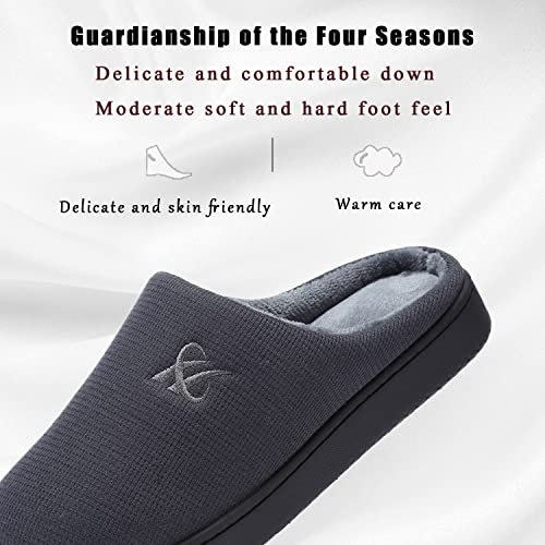 landeer Women's and Men's Memory Foam Slippers Casual House Shoes (DarkGray,Women7-8/Men5-6)