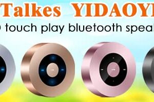 YIDAOYI LED Touch Play Bluetooth Speaker Portable Wireless Speakers with HD Sound / 12-Hour Playtime/Bluetooth 5.0 / Micro SD Support, for iPhone/ipad/Samsung/Tablet/Laptop/Notebook (Gold)