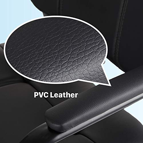 CLATINA Waiting Room Guest Chair with Bonded Leather Padded Arm Rest for Office Reception and Conference Desk Black 4 Pack