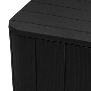 YITAHOME 11.5 Gallon Outdoor Side Table with Storage Small End Table for Coffee, Patio Decor,Cushions(Black)