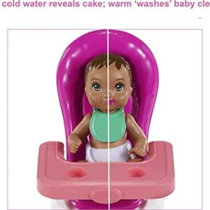 Barbie Skipper Babysitters Inc. Dolls & Playset with Babysitting Skipper Doll, Color-Change Baby Doll, High Chair & Party-Themed Accessories for Kids 3 to 7 Years Old