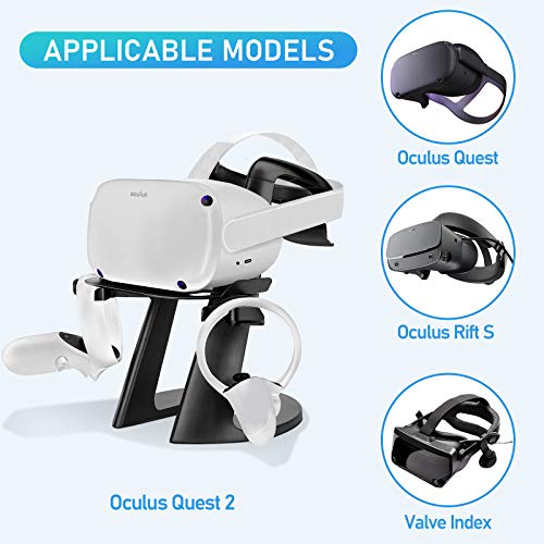 SARLAR VR Stand, Display Holder for Oculus Quest 2/ Quest/Rift S/Valve Index Headset and Touch Controllers Accessories