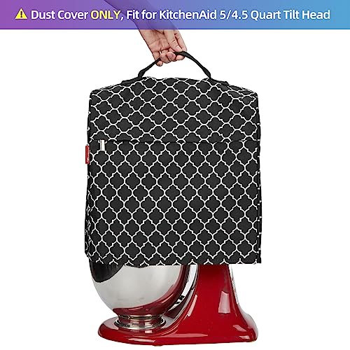 NICOGENA Stand Mixer Cover Compatible with KitchenAid 5/4.5Quart Tilt Head, Dust Cover with Zipper Pocket for Accessories, Lantern Black