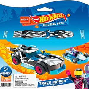 Hot Wheels Mega Construx Track Ripper and Kart Construction Set, Building Toys for Kids 5 Years and Up