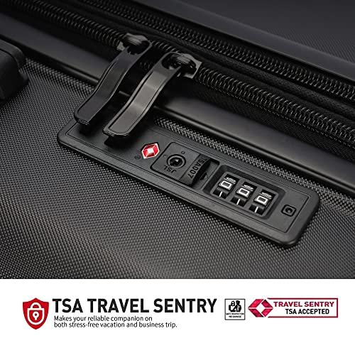 GinzaTravel 3-Piece ABS Luggage Set with TSA Locks, Expandable, and Friction-Resistant in Black - Includes 20", 24" & 28" Spinner Suitcases