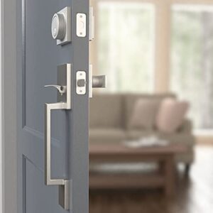 Amazon Basics Contemporary Single Cylinder Door Handleset with Stamford Lever - Satin Nickel