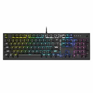 corsair k60 rgb pro low profile mechanical gaming keyboard - cherry mx speed mechanical keyswitches – slim and streamlined durable aluminum frame - customizable per-key rgb backlighting