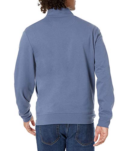 Amazon Essentials Men's Lightweight French Terry Full-Zip Mock Neck Sweatshirt, Indigo, Large