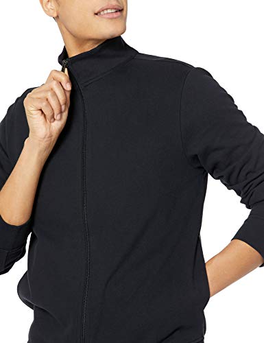 Amazon Essentials Men's Lightweight French Terry Full-Zip Mock Neck Sweatshirt, Black, Medium