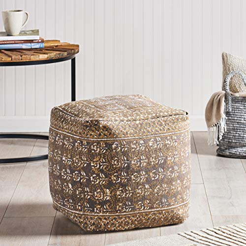 Christopher Knight Home Pouf, Taupe + Gold